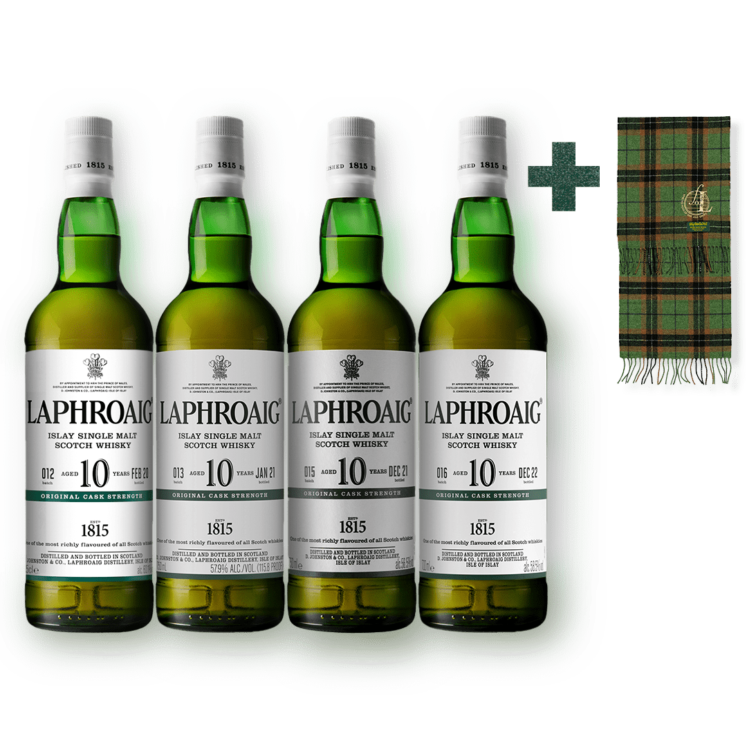 10 Year Old Cask Strength Bundle With A Scarf Laphroaig